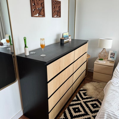 Half Circle Wood Overlays, Furniture Overlays for Ikea Malm Dresser and ...