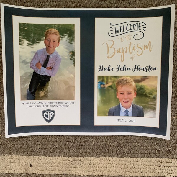 Boy Baptism Program Template: Photo Program, Editable LDS Design ...