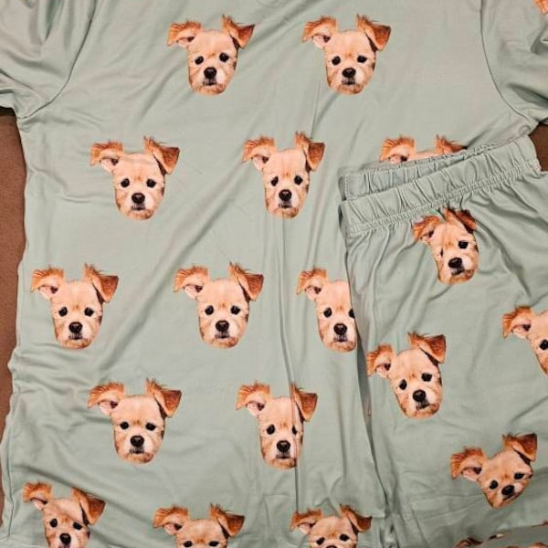 Custom Face Pyjamas Using Human Photo Dog Face Pjs Cat Face Pajama Set ...