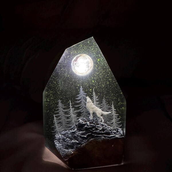 Shark Vs Kraken Fight Diorama Megalodon Hunting Ocean Theme Epoxy Lamp ...