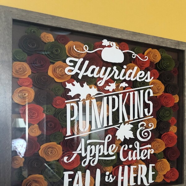 Fall Decorations, Fall Flower Shadowbox, Autumn Colors - Etsy