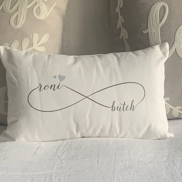 Couples Infinity Pillow With Personalized Names, Custom Infinity Symbol ...