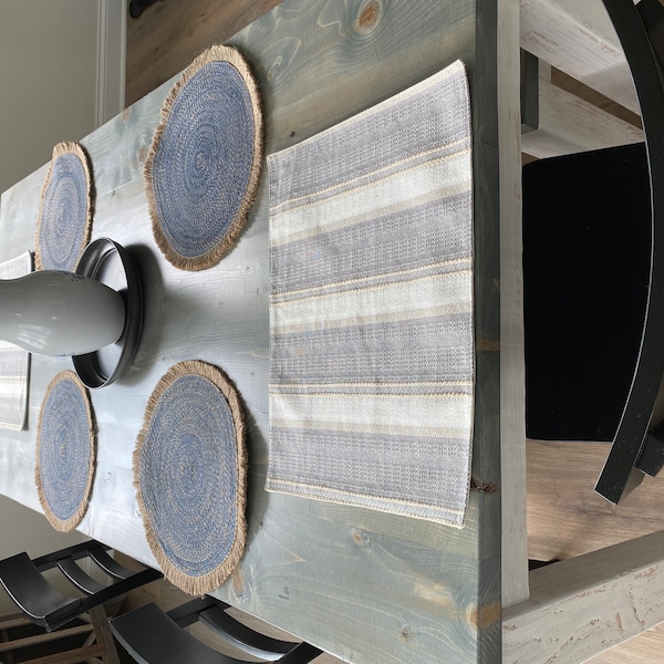 Rustic Farmhouse Dining Table, Trestle Table, Dine Table Set, Farmhouse ...