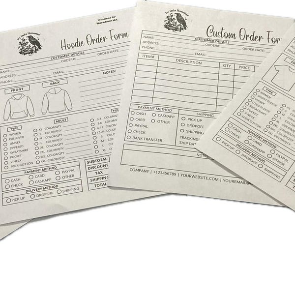 Editable Order Forms Bundle, Tshirt, Hoodie, Invoice Template, Editable ...