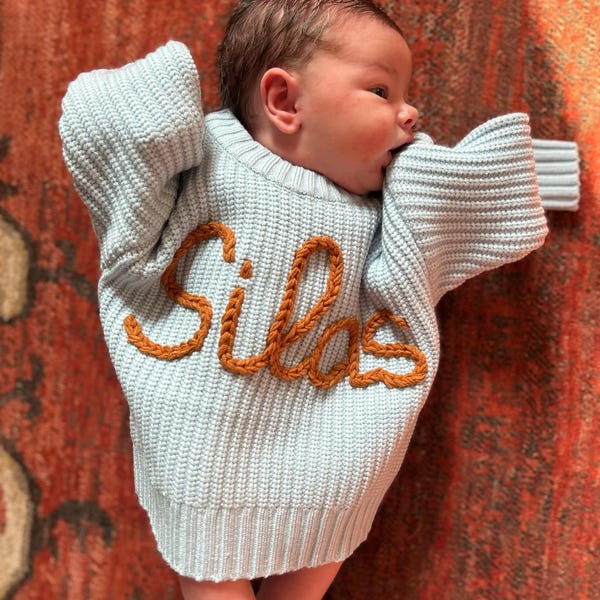 Hand Embroidered Sweater First Birthday Sweater,personalized Baby ...