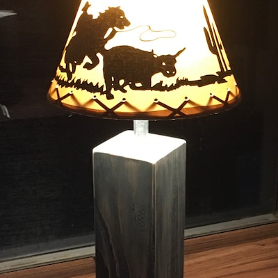 Rustic Wooden Table Lamp Reclaimed Wood Beam Table Lamp - Etsy