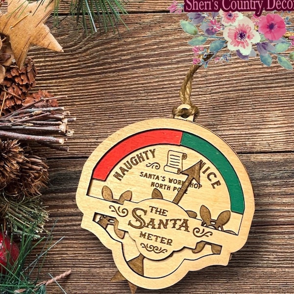 SANTA METER Ornament Customizable SVG - Laser Cut Files for Glowforge ...