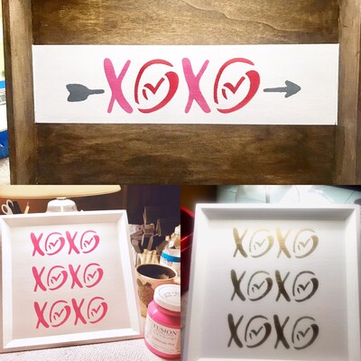 Valentine's Day Stencil XOXO Stencil XOXO With Arrow Cupid's Arrow ...