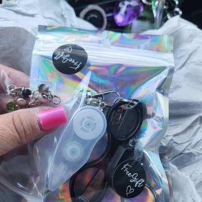 Stripes and Cracked Crystal Charm, Badge Reel Charm, Clip-on Bead Charm ...