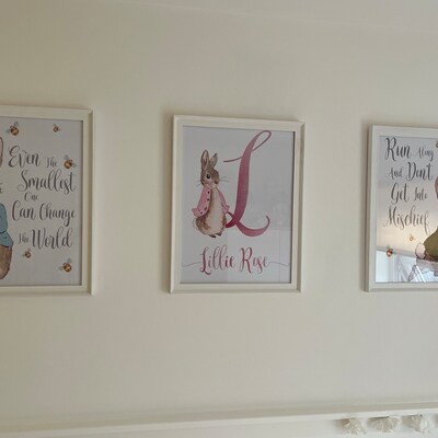 Personalised Peter Rabbit Prints Set of 3 Boys Nursery Wall - Etsy