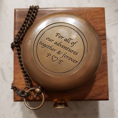 Engraved Compass, Personalized Compass, Nautical Compass, Wedding Gift ...