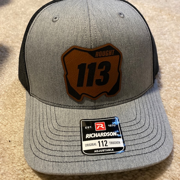 Custom Motocross Hat, Number Plate Leatherette Patch Cap - Etsy