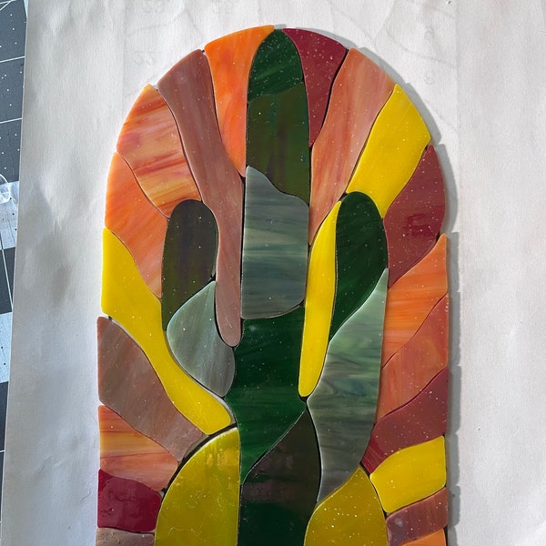 Cactus Stained Glass Pattern to Download Beginner Pattern Boho Stained ...