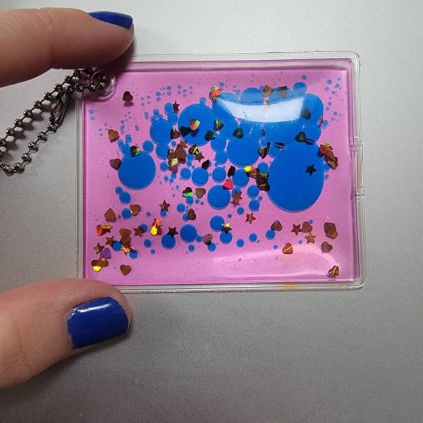 Mini Liquid Motion Sensory Keychain: Fidget Toy Bag Tag - Etsy