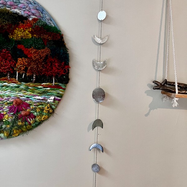 Moon Phase Wall Decor Handmade Hammered Metal, Moon Phase Wall Hanging ...