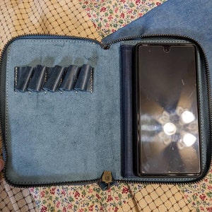 Personalized Fountain Pen Case Hand Crafted, Top Grain Leather Roll ...