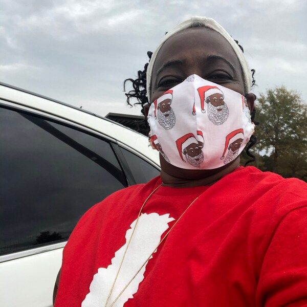 African American Santa Fabric - African American Santa Small by Tarak ...