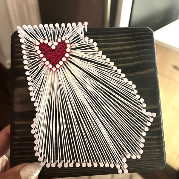 Any State Any City String Art, State String Art, State With Heart, Home ...