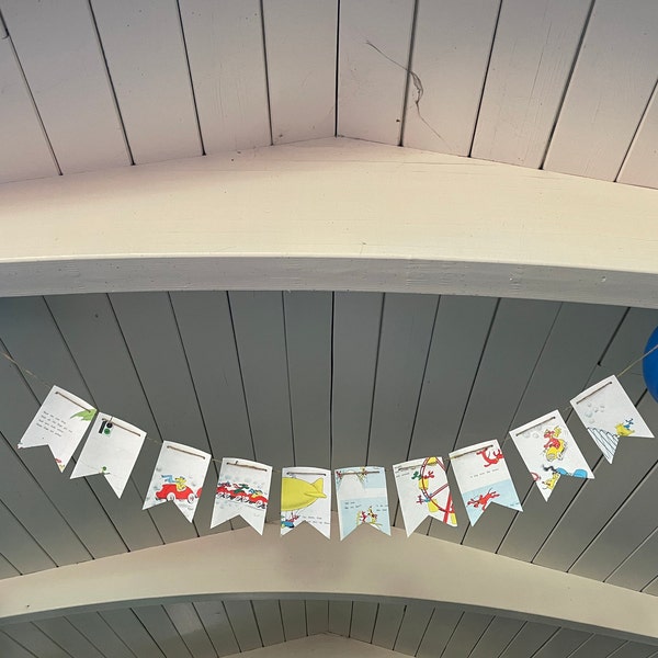 GO DOG GO Book Page Banner Garland Bunting Decoration Dogs Party Decor ...