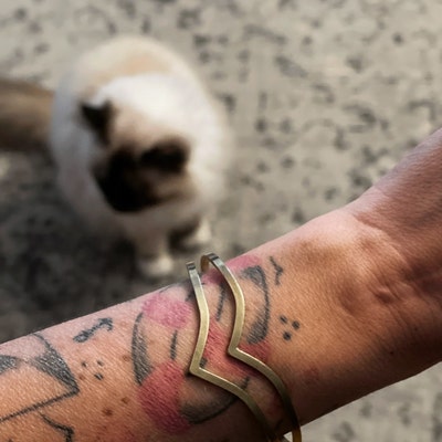 Brass Upper Arm Cuff Double Triangle - Etsy