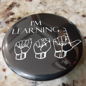 ASL is My Love Language Button ASL Magnet American Sign | Etsy