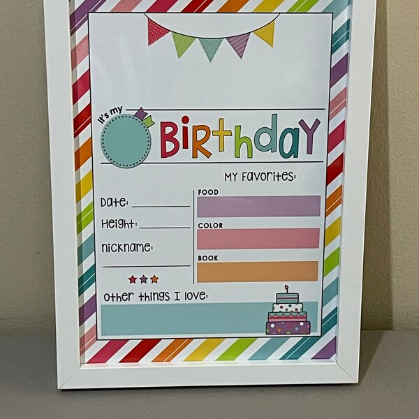 BIRTHDAY BOARD -- Photo Picture Taking Board • Incl Canadian Version ...