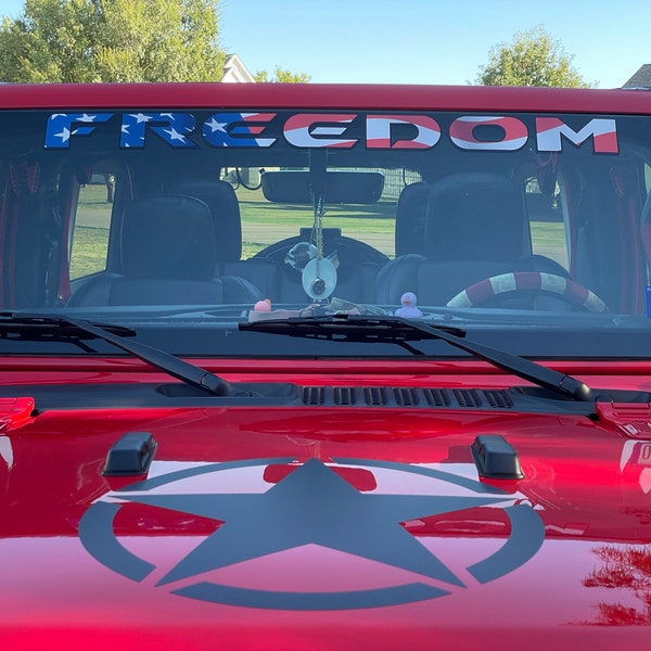 FREEDOM Windshield Decal – American Flag Lettering (40" X 2.7") - Etsy