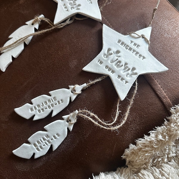 Small Star. Hanging Bunting. Clay Wall Decor, Christmas Decor ...