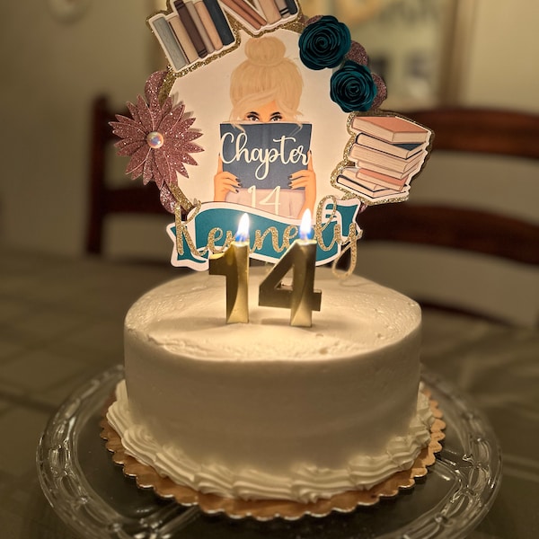 Book Lover Cake Topper Literary Birthday Book Cake Topper 18th Birthday ...