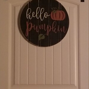 Fall Door Hanger Hello Pumpkin Door Sign Front Door Decor - Etsy