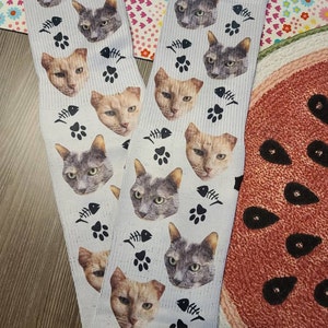 Custom Cat Socks Personalized Pet Photo Socks Father's - Etsy