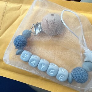 Pacifier Clip With Name, Personalized Pacifier Clip, Crocheted Pacifier ...