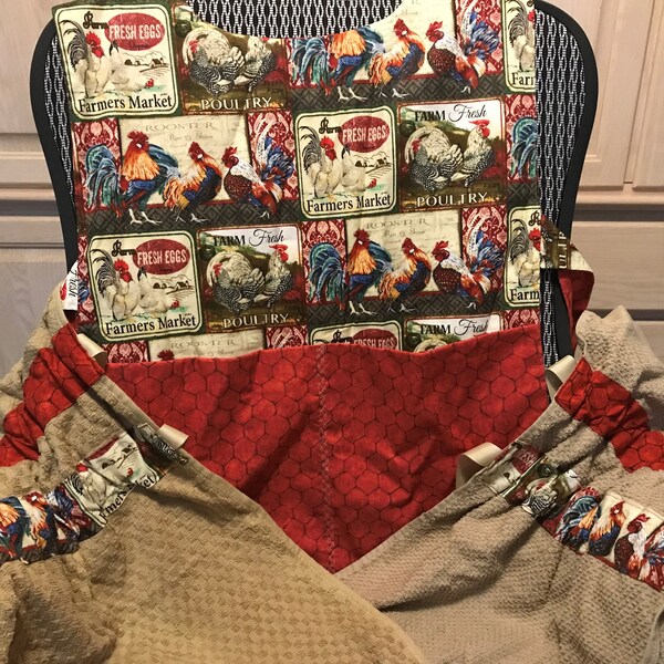 Italian Delight Apron, Multi Colored, 1940's Vintage Style, Reversible ...