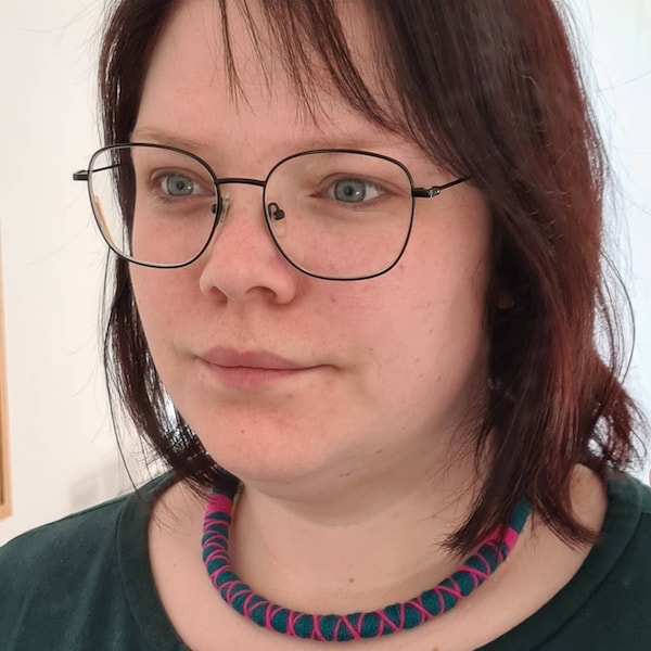 Hand Woven Colorful Rope Necklace, Braided Multicolor Statement ...