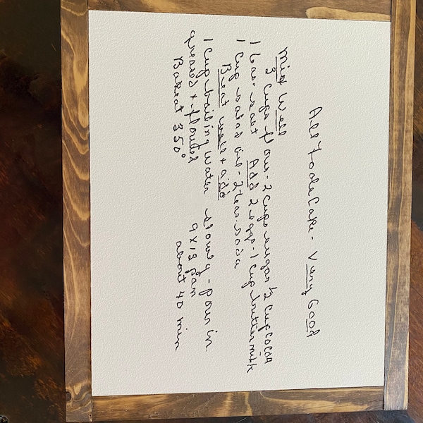 Recipe Card Sign, Custom Recipe Card, Handwritten Recipe, Handwritten ...