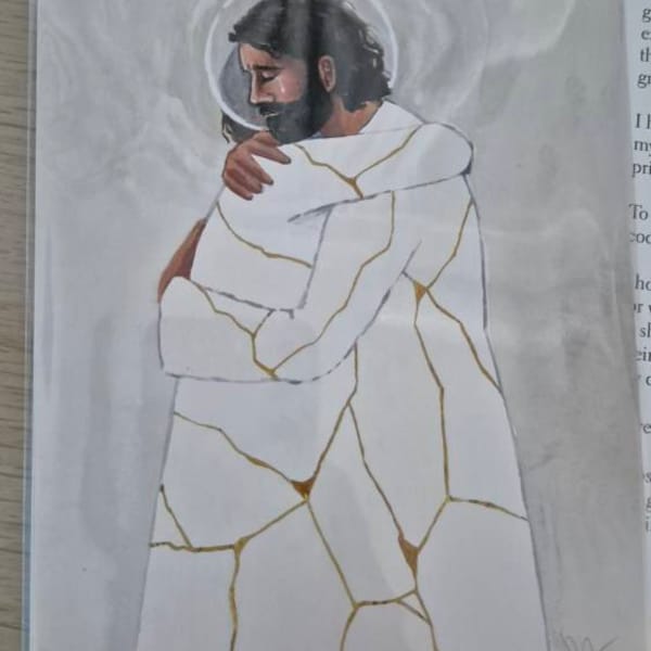 Kintsugi Christ Print: 'he Binds up the Broken Hearted' - Etsy