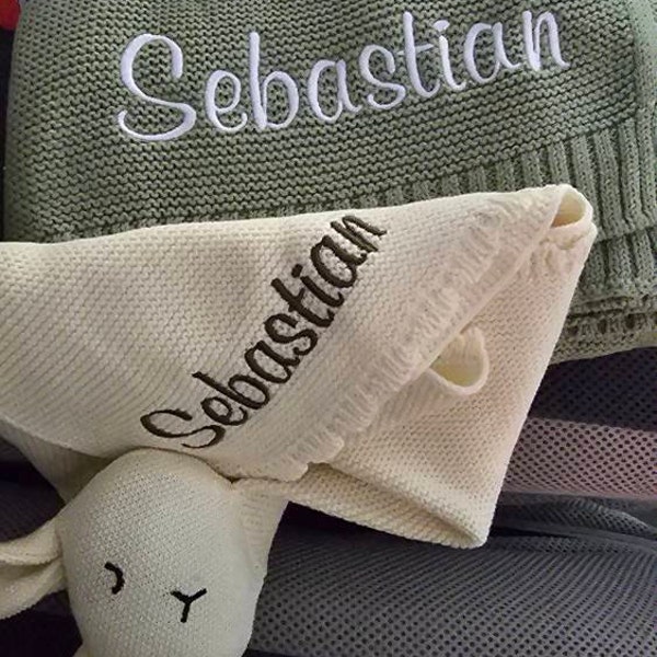 Embroidered Name Baby Blanket / Soft Custom Personalized Baby Blanket ...