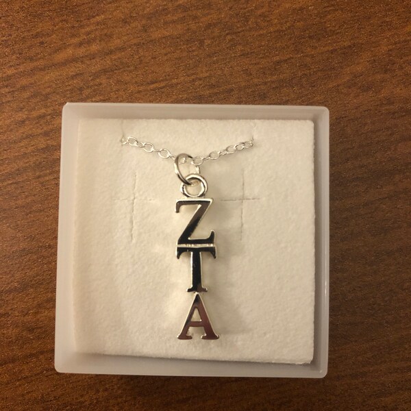 Zeta Tau Alpha Greek Sorority Lavalier Pendant Drop Charm Chain ...