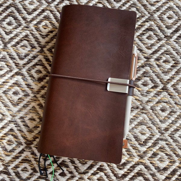 Leather Travelers Notebook Cover With Wallet Insert - Regular Standard ...
