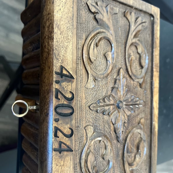 Puzzle Box With Secret Key Wooden Puzzle Box Walnut Custom Secret Lock ...
