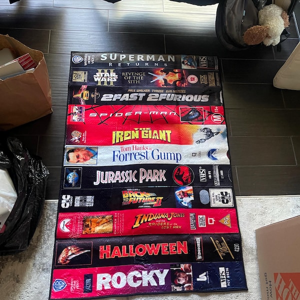 Custom VHS Rug, VHS Rug, VHS Cover Rug, Vhs Spine Rug, 80s Rug ...