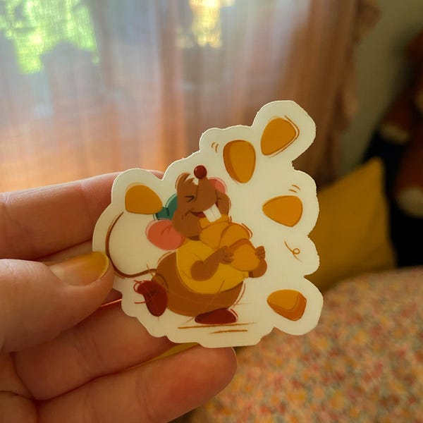 Greedy Gus Gus Transparent Sticker/ Cinderella Sketch Princess Sidekick ...