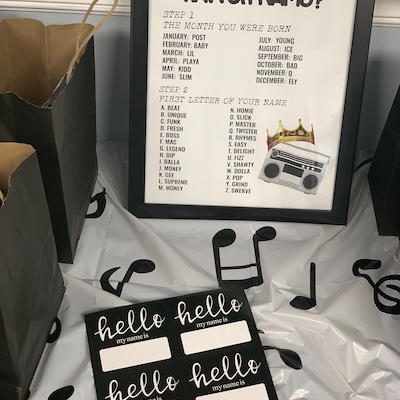 What's Your Rapper Name Digital Sign Party Decor Birthday Big One ...