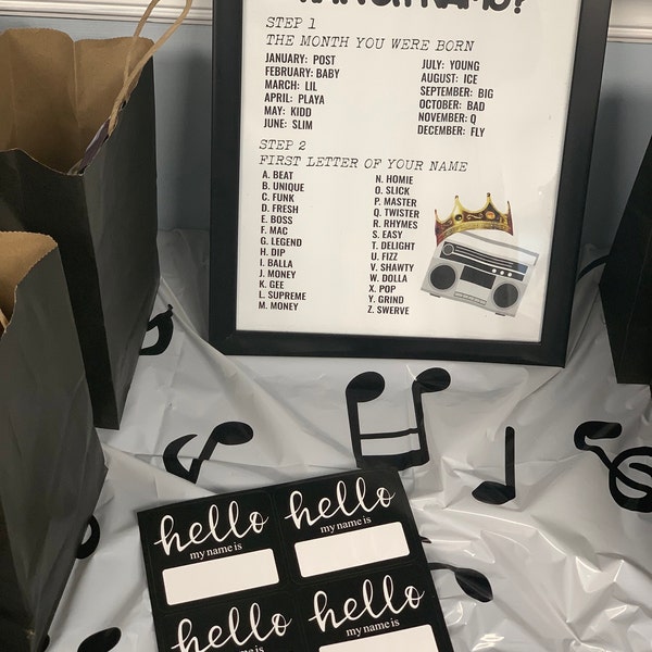 What's Your Rapper Name Digital Sign Party Decor Birthday Big One ...