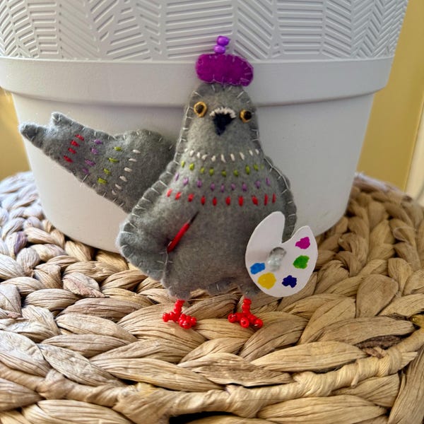 Pedro the Felt Pigeon – PDF Sewing Pattern | Bird Toy With Charms ...