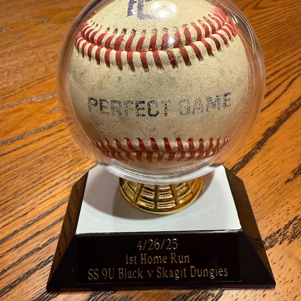 Clear SOFTBALL Display, With Name Plate | HOME RUN or Game Ball Display ...