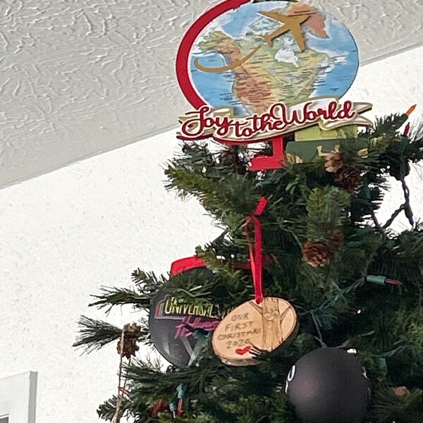 World Globe Christmas Tree Topper, Travel Tree Topper, World Map Tree ...