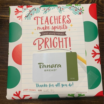 Teacher Christmas Gift Card Holder Printable Virtual Learning Teacher ...