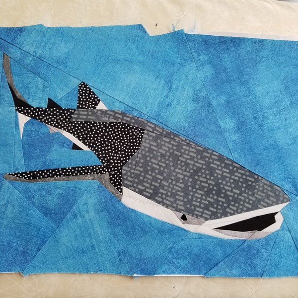 Whale Shark Foundation Paper Piecing Quilt Pattern - Ocean Animal Quilt ...