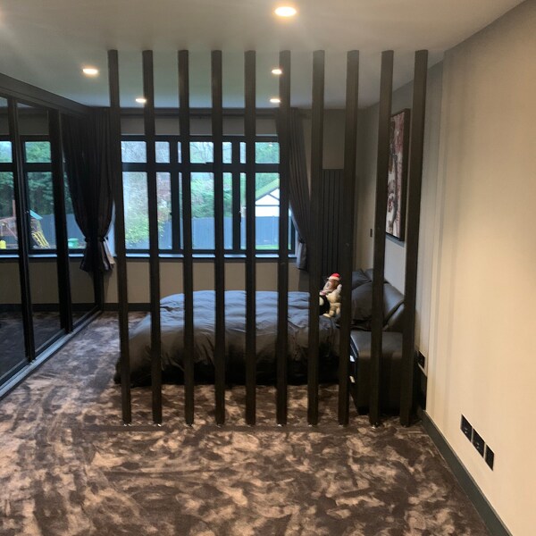 Black Wooden Wall Partition Room Divider Diy Kit - Etsy